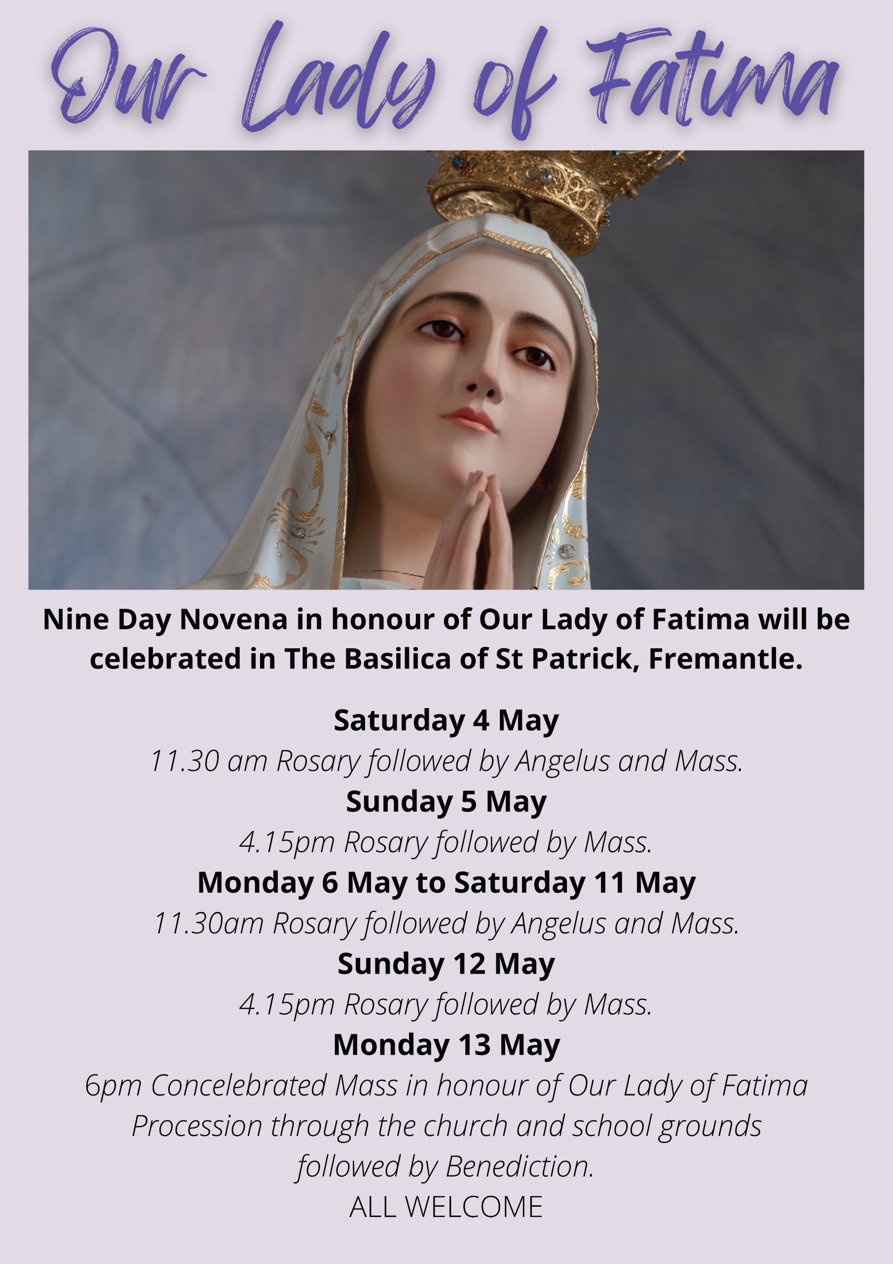 Saturday 27 April 2024 – St Patrick's Basilica Fremantle